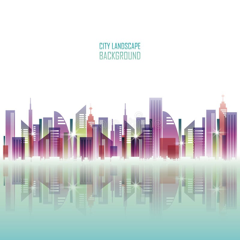 City Landscape. Vector Illustration Decorative Background Design Stock ...