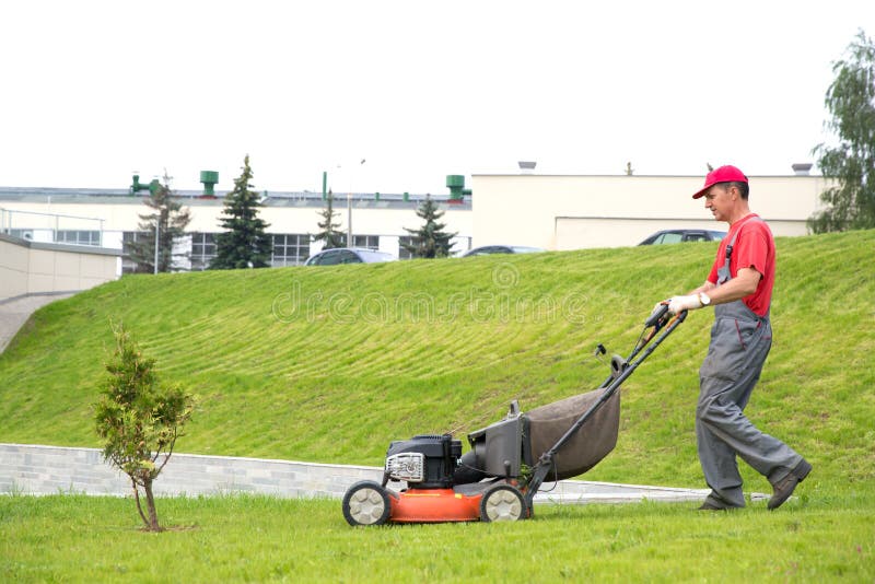 Landscaper Operating Petrol Leaf Blower Editorial Photo - Image of ...