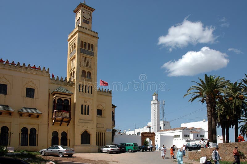 The blue city of Larache editorial stock image. Image of stone - 211112554