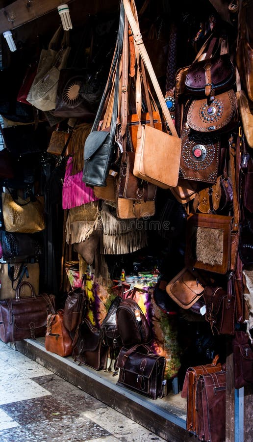 City Life, Craft Stall with Handmade Leather Goods Stock Photo - Image ...