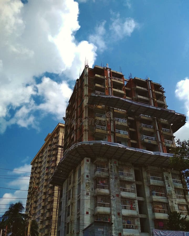 City Life is Going on. Making of a Building Stock Photo - Image of city ...