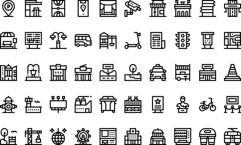 City Life Icons High-Quality Vector Icons Collection with Editable ...
