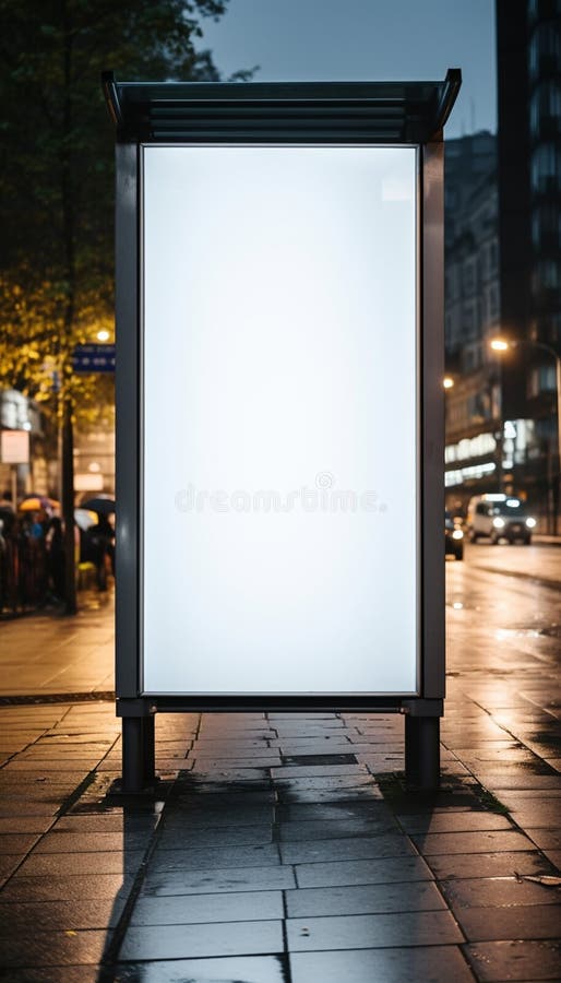 City Life Illuminated by Modern Billboard at Night Generated by AI ...