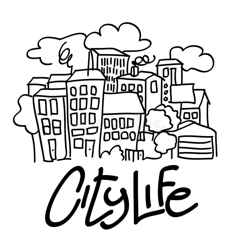 City Life - illustration stock illustration. Illustration of concept ...