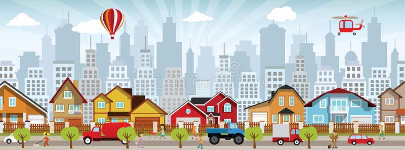 City Life Scene with Bus Stop Stock Vector - Illustration of colorful ...