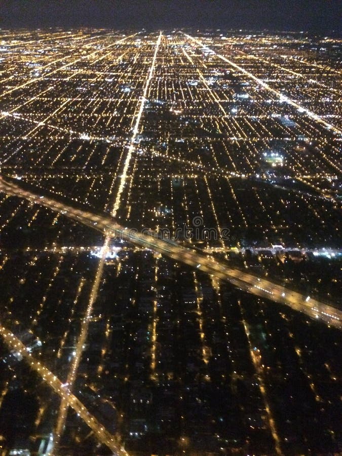 City lights from above stock photo. Image of chicago - 42678644