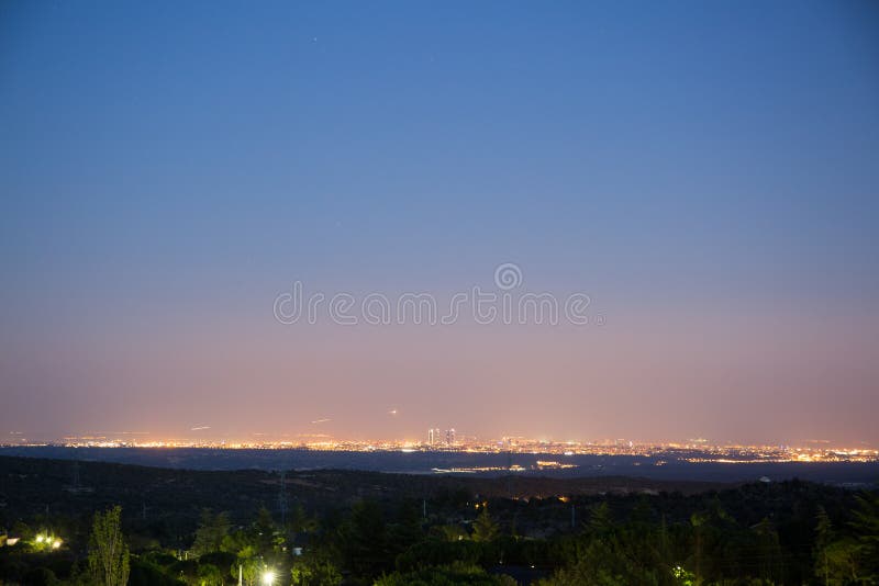 City lights stock photo. Image of skyline, cityscape - 80593590