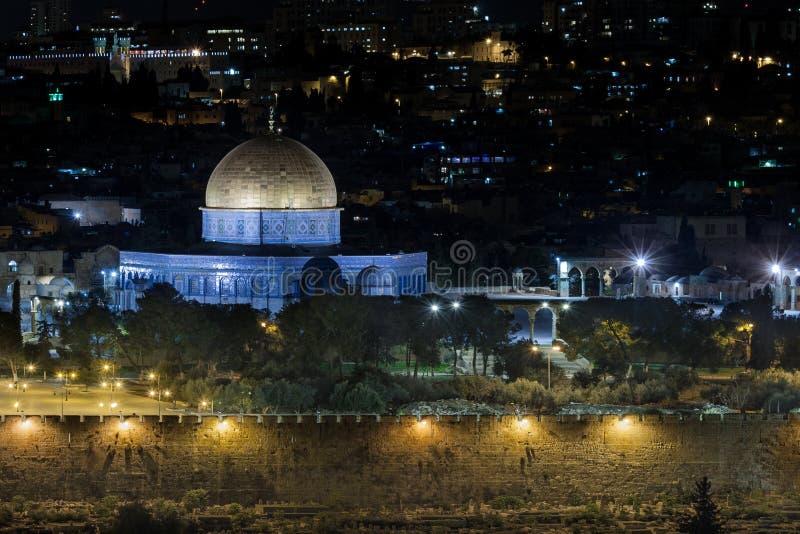 City Lights of Old Jerusalem - Israel Stock Photo - Image of headlights ...