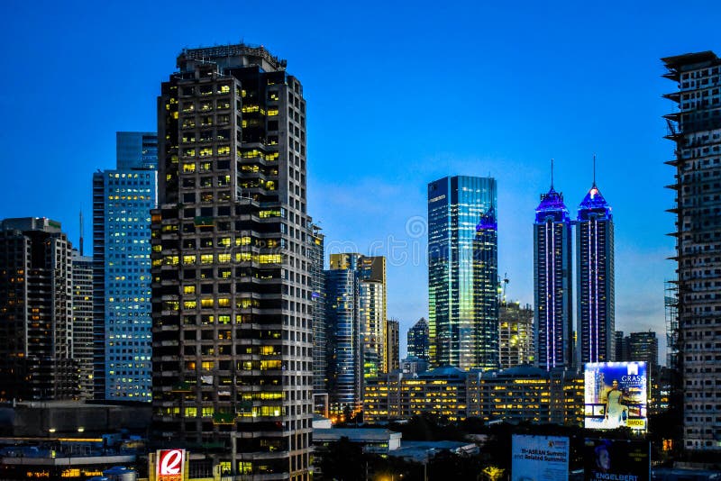 City Lights during Sunset stock photo. Image of city - 109910632