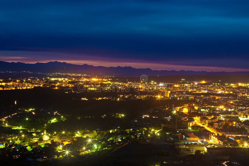 City lights after sunset stock image. Image of beach - 30659253