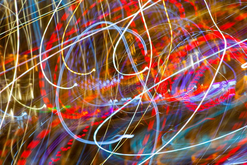 City Lights - Trails by Moving Camera. Stock Image - Image of motion ...