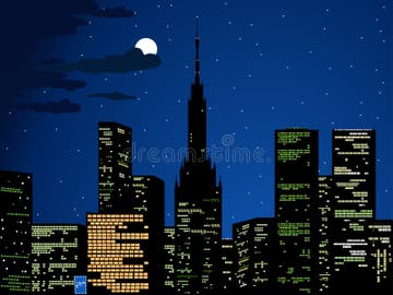 City lights, vector stock vector. Illustration of night - 9250331
