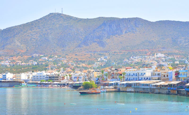 City of Limenas Hersonissou. Stock Image - Image of colorful, greek ...