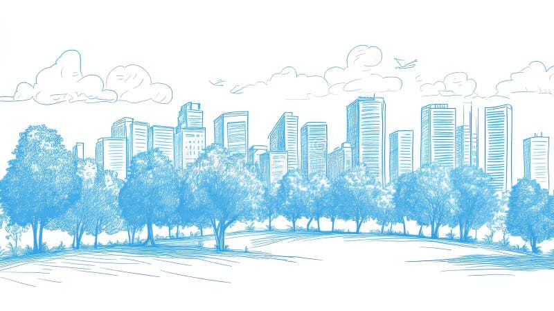 A City Line Art Background with a Metropolitan Theme Stock Image ...