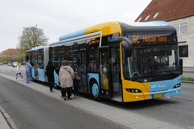 NEW BUS CITY LINE 5C editorial stock photo. Image of denmark - 91181263