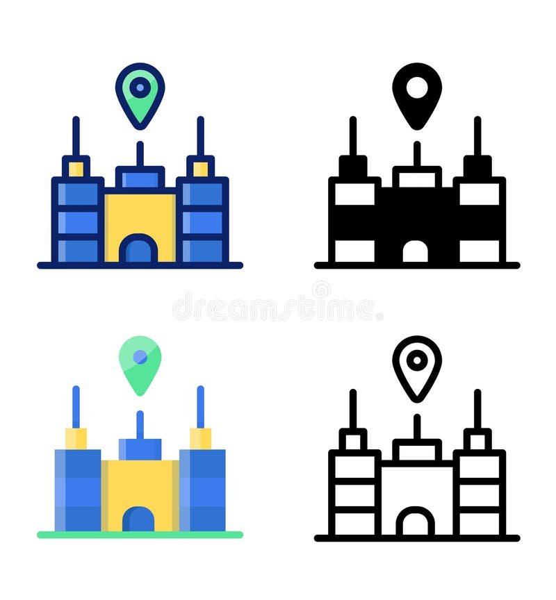 City Location. Pointer and Location Icons Stock Vector - Illustration ...