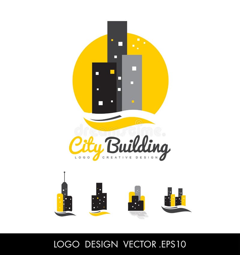 City Logo Design Icon Building Stock Vector - Illustration of logo ...