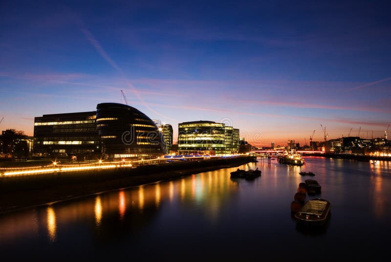 London city hall at night stock image. Image of sunset - 11181545