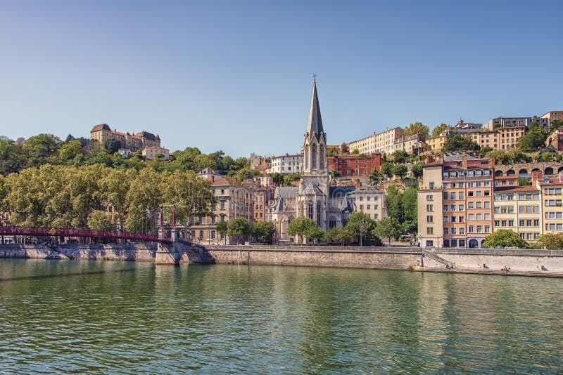Architecture in Lyon stock image. Image of famous, blue - 170370829