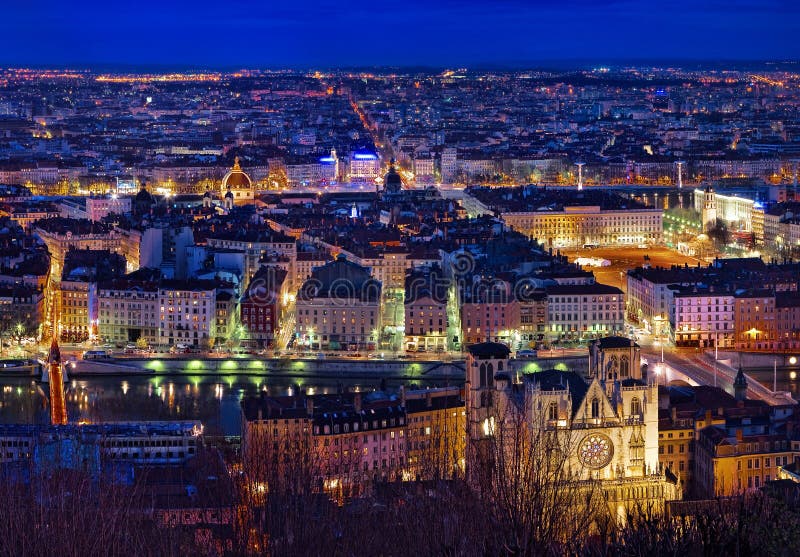 City of Lyon by night stock photo. Image of design, cityscape - 70508814
