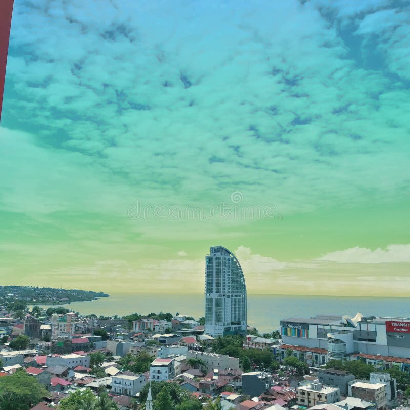 City of Manado and a Building. Nature a Sea Stock Photo - Image of ...