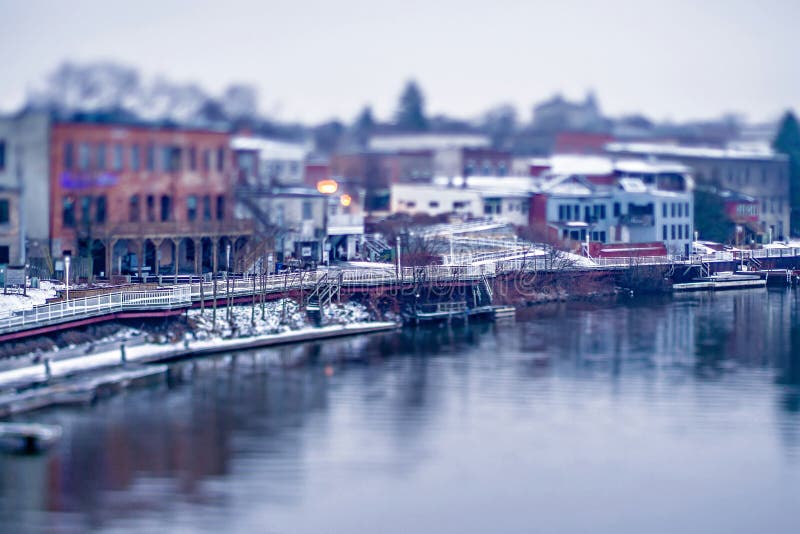 City of Manistee Michigan Early Morning in Spring Stock Image - Image ...