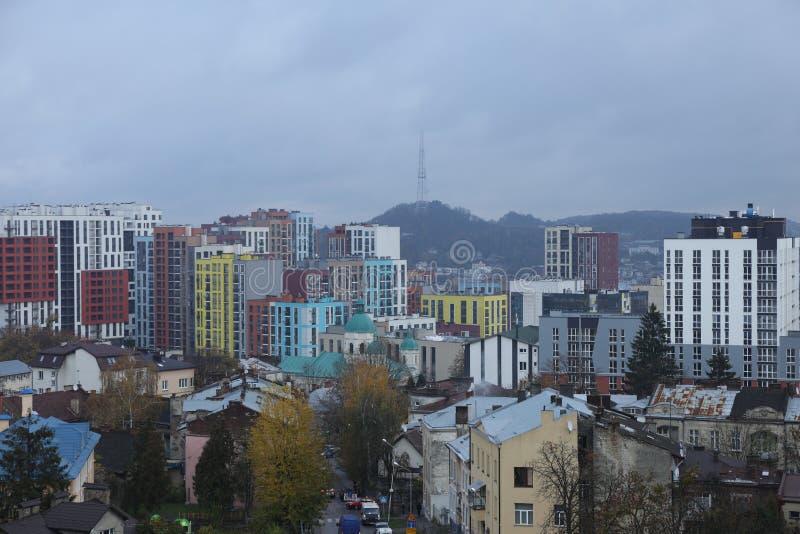 City with Many Different Buildings Under Beautiful Sky Stock Photo ...