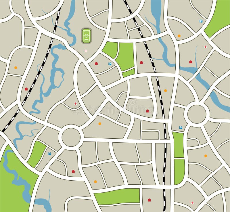 Nameless City Map stock vector. Illustration of planning - 20259118