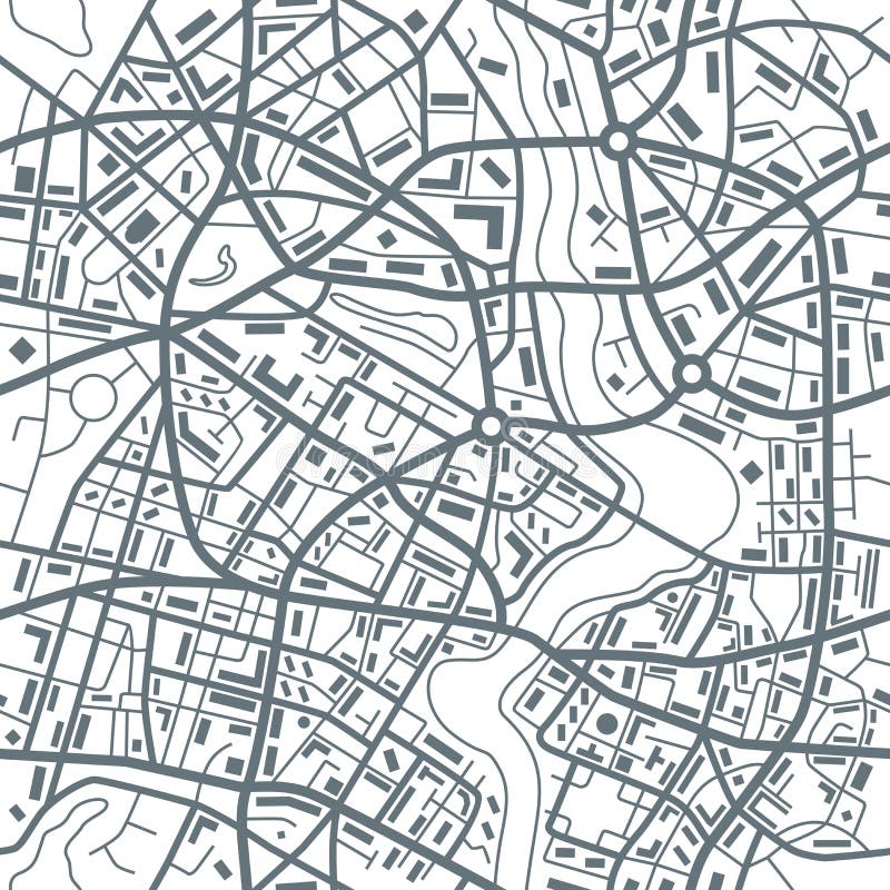 City Map Abstract Seamless Pattern - Illustration Stock Illustration ...