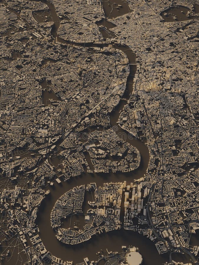 City Map. 3d Map of. City from Above 3d Illustration. Vertical Poster ...