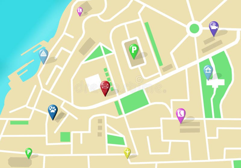 City map stock illustration. Illustration of direction - 109322018