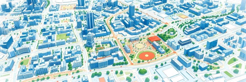 City Map Drawing for Urban Planning Layout Cityscape Infrastructure ...