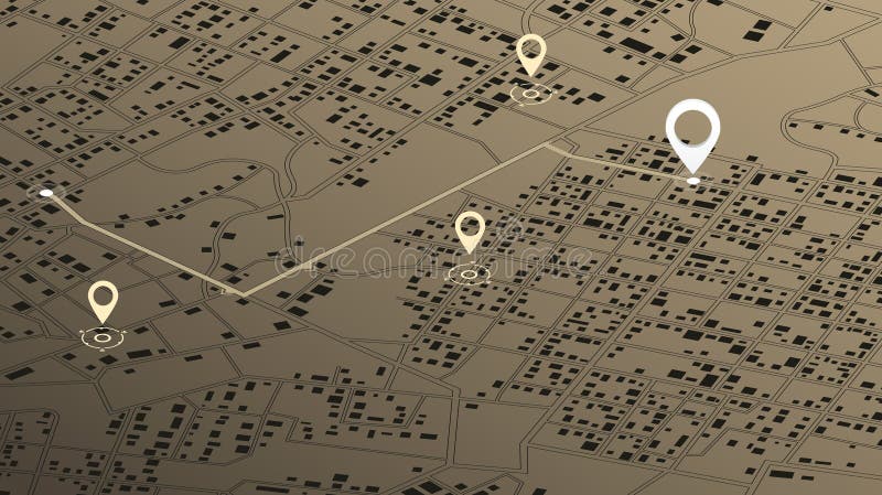 City Map Featuring Directional Signs, an Intended Goal Point, and ...