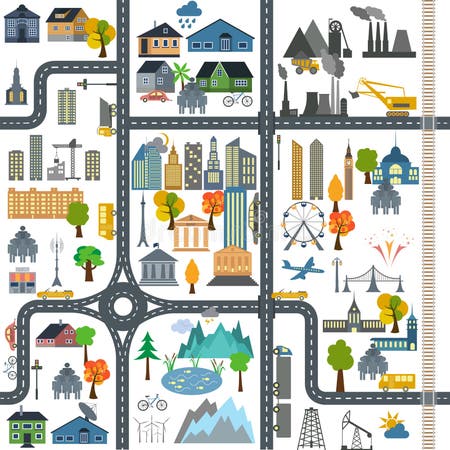 City Map Generator. City Map Example Stock Vector - Illustration of ...