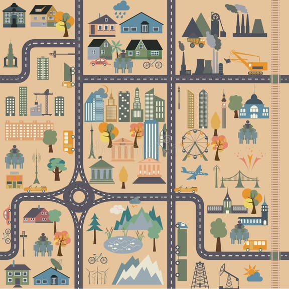 City Map Generator. City Map Example Stock Vector - Illustration of ...