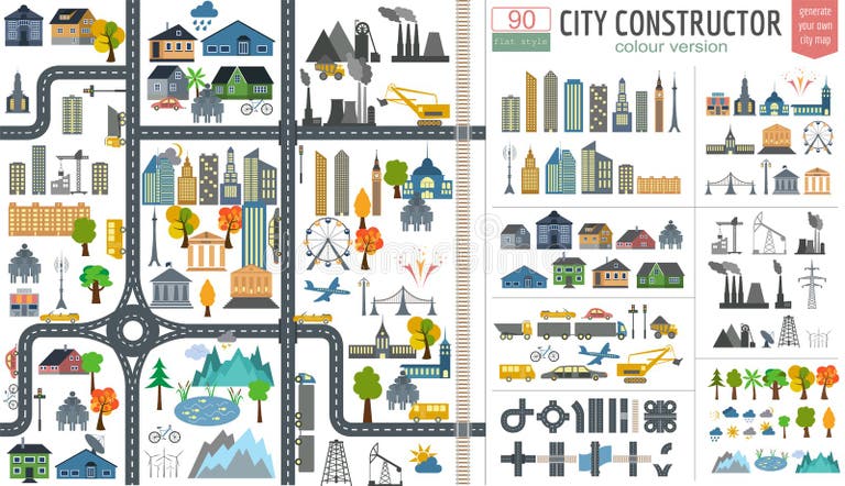 City Map Generator. City Map Example Stock Vector - Illustration of ...