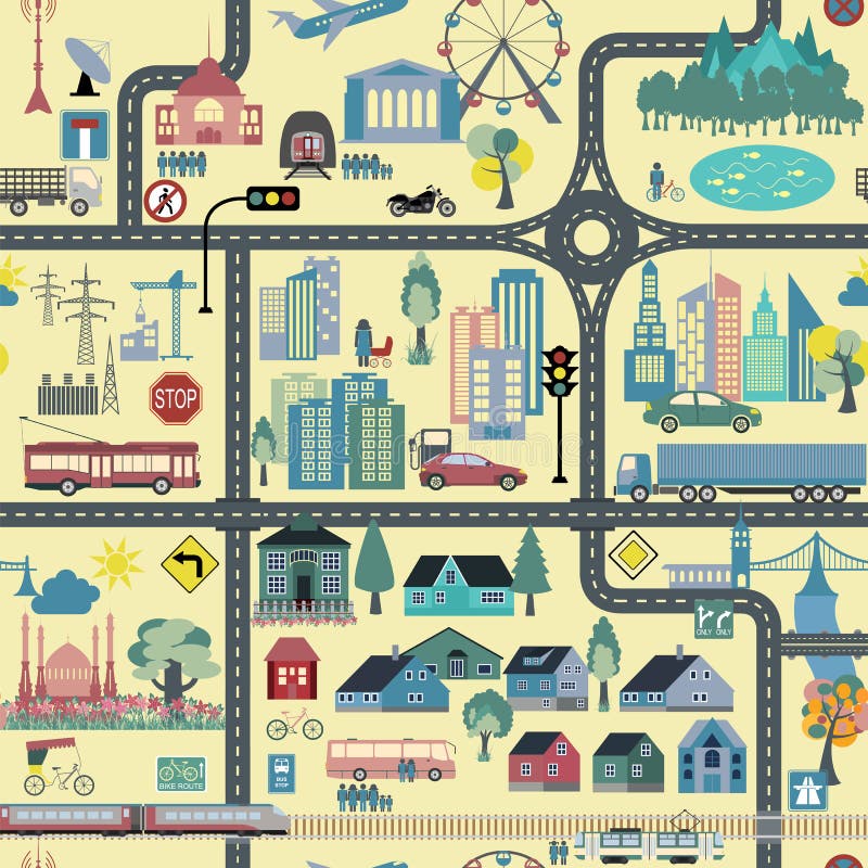 City Map Generator. City Map Example Stock Vector - Illustration of ...