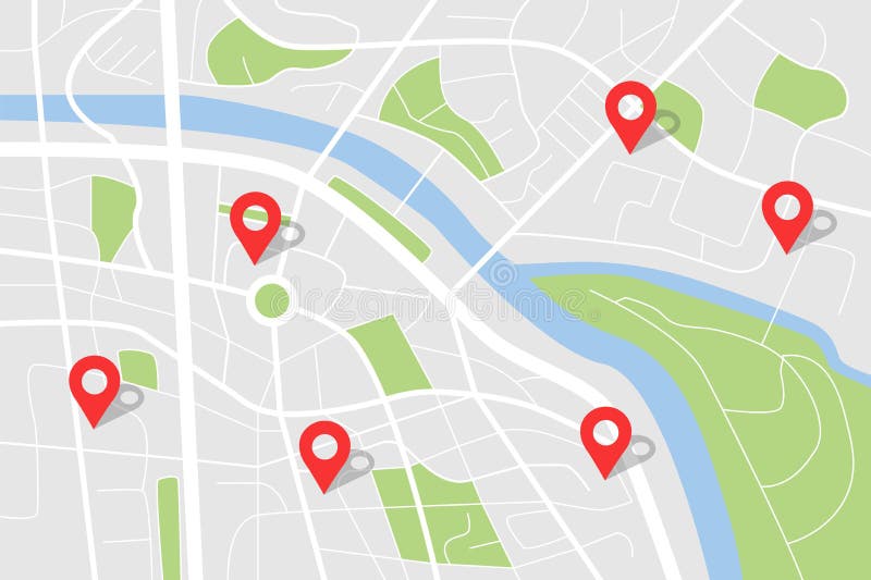 City Map for GPS Route. Vector Street Navigation. Road Plan. Stock ...