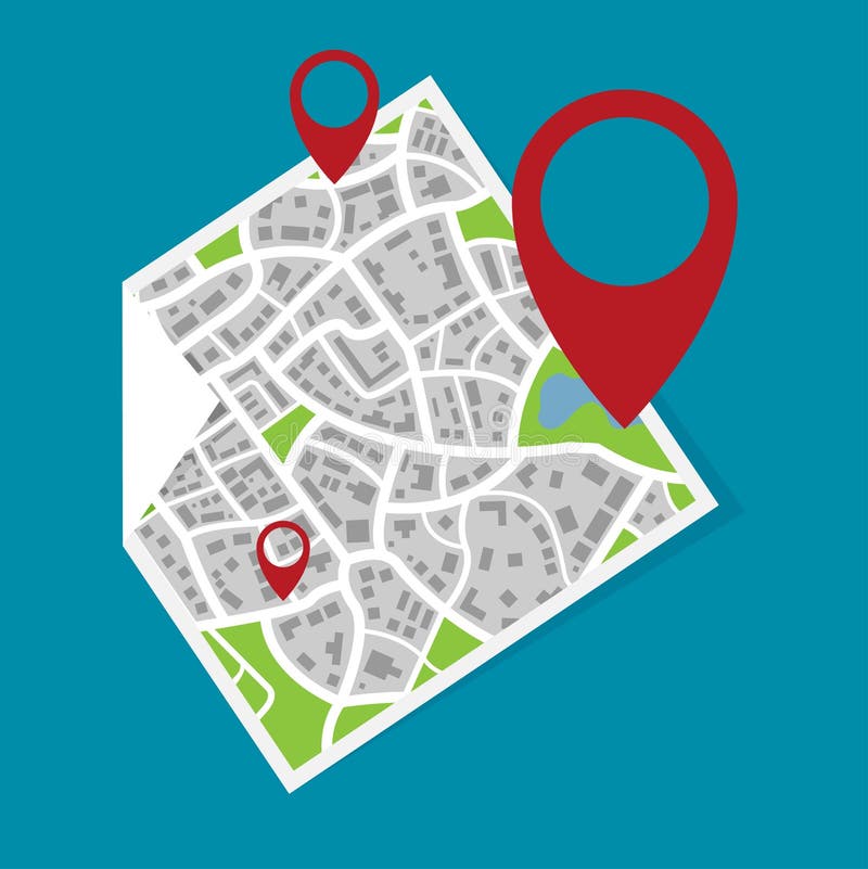 City Map Graphic Flat Vector Stock Vector - Illustration of device ...