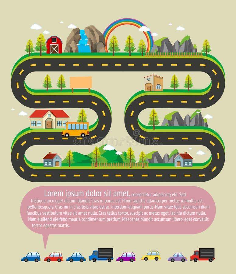City Map with Houses and Other Landmarks Stock Vector - Illustration of ...