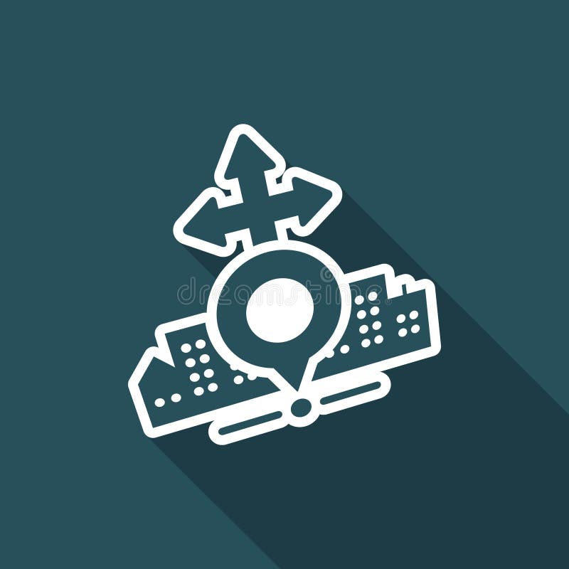 City map icon stock vector. Illustration of mark, indicate - 118518983