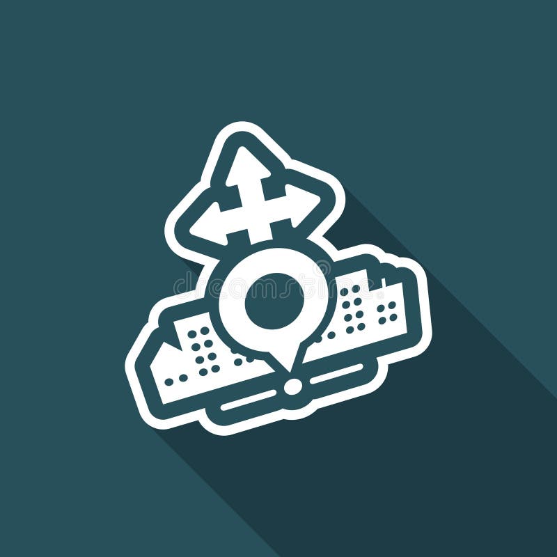 City map icon stock vector. Illustration of place, button - 118521511