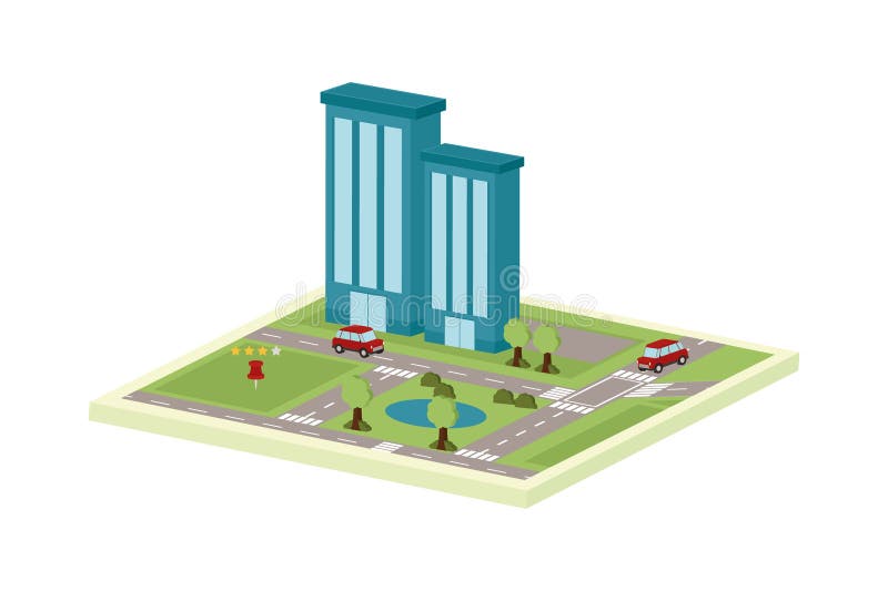 City map icon stock vector. Illustration of center, building - 273156966