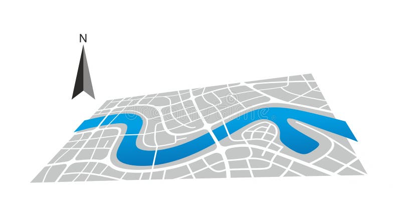 Simplified Map of the City of Montreal Aerial View Stock Illustration ...