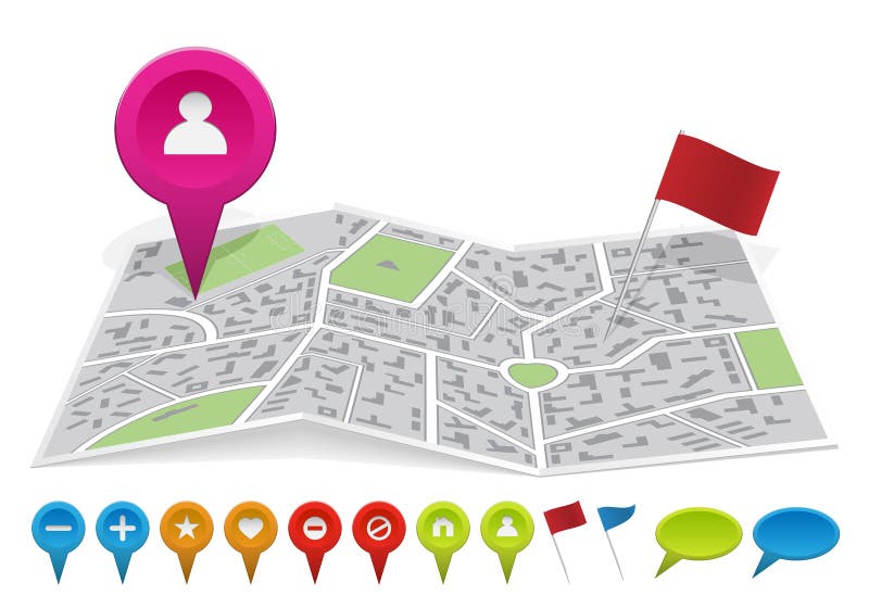 Customizable Map Location Icon Stock Vector - Illustration of satellite ...