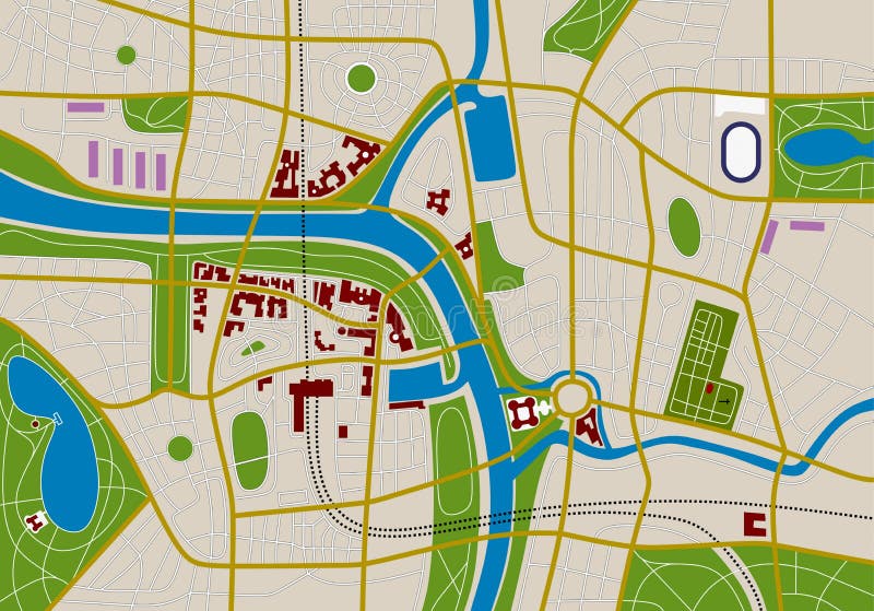 City map stock illustration. Illustration of park, decoration - 42532213