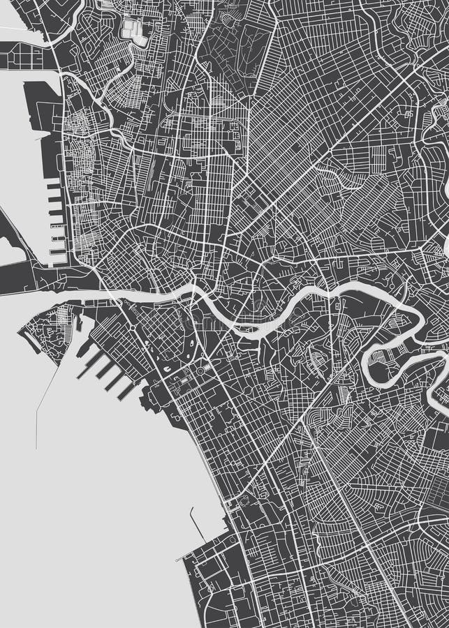 City Map Manila, Monochrome Detailed Plan, Vector Illustration Stock ...