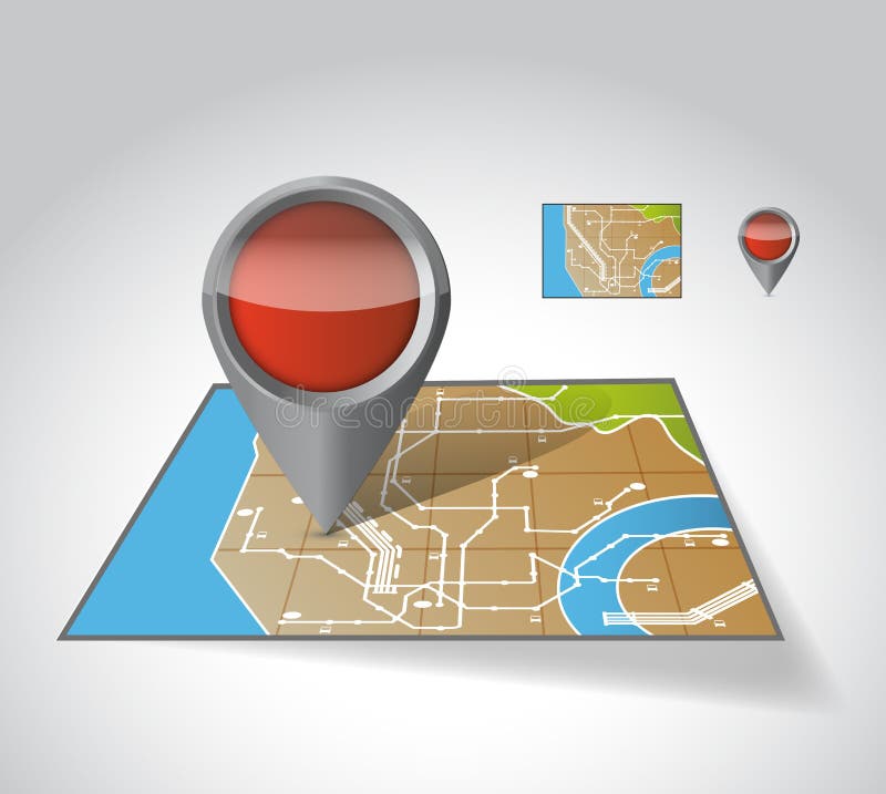 City Map with Marker, Illustration Design Stock Illustration ...