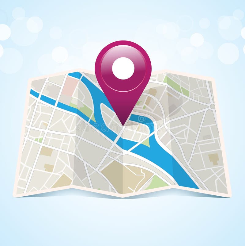 City Map with Marker stock vector. Illustration of city - 44692107