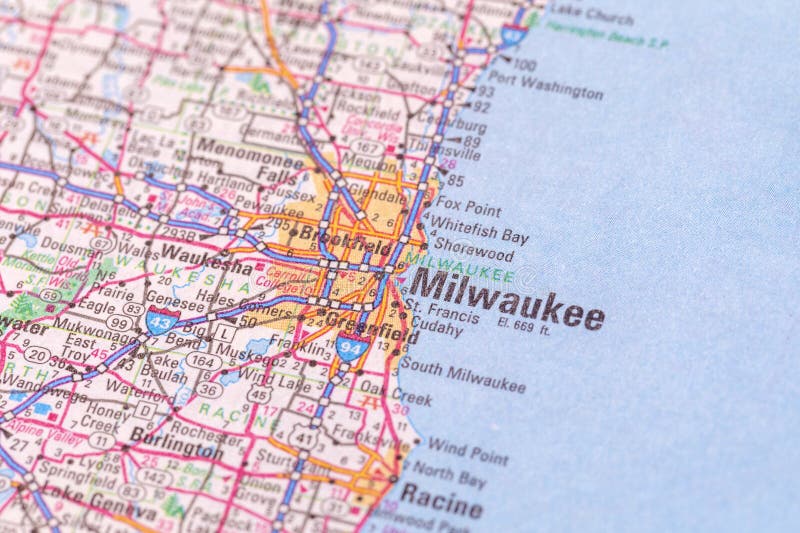 City Map of Milwaukee, USA. Stock Illustration - Illustration of ...